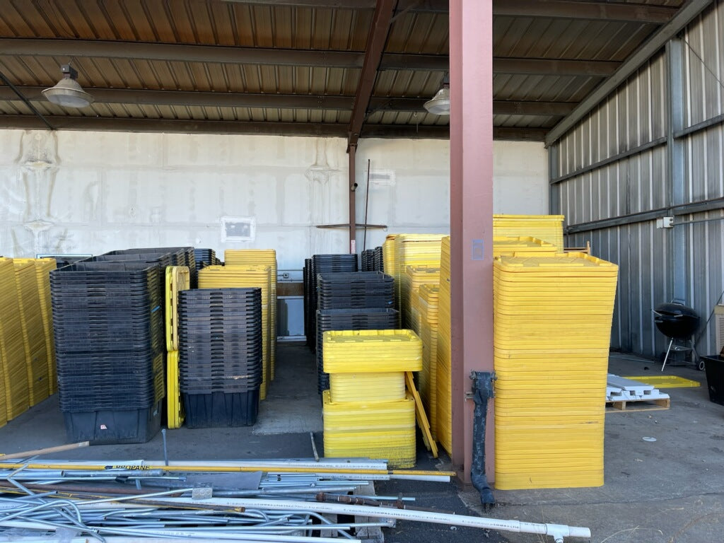 Black and Yellow Tubs - 5 Gal and 27 Gal Storage Containers with lids ...